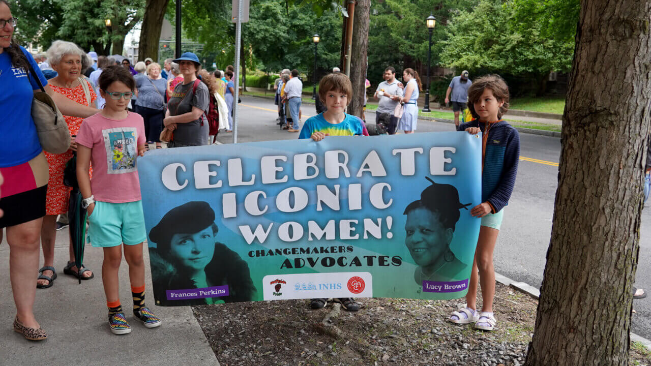 Statues of Lucy Brown and Frances Perkins - Ithaca Neighborhood Housing